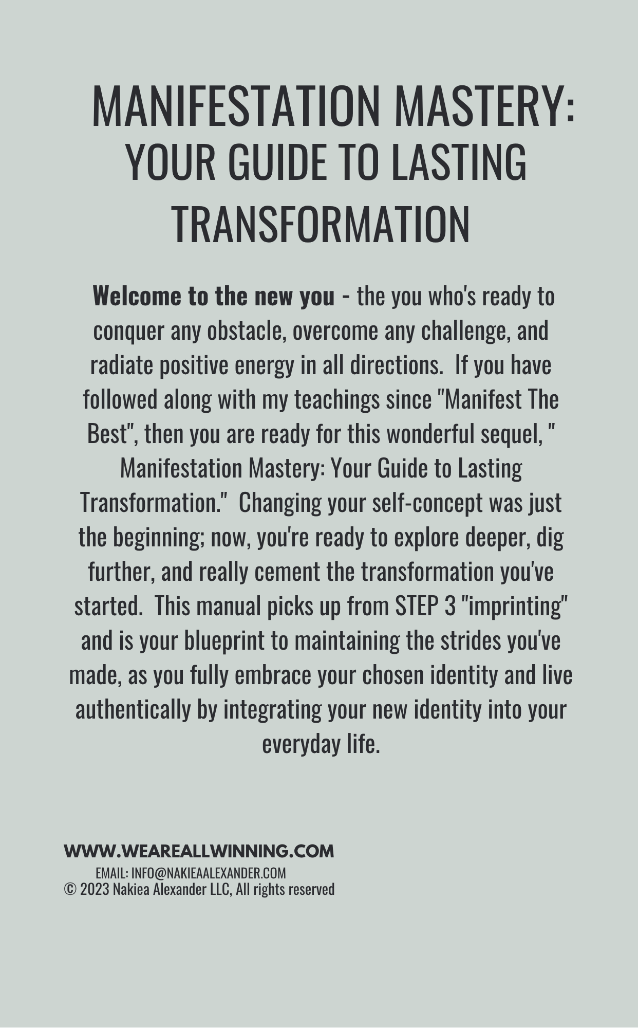 Manifestation Mastery- Signed Copy w/ personalized message! – Nakiea Alexander